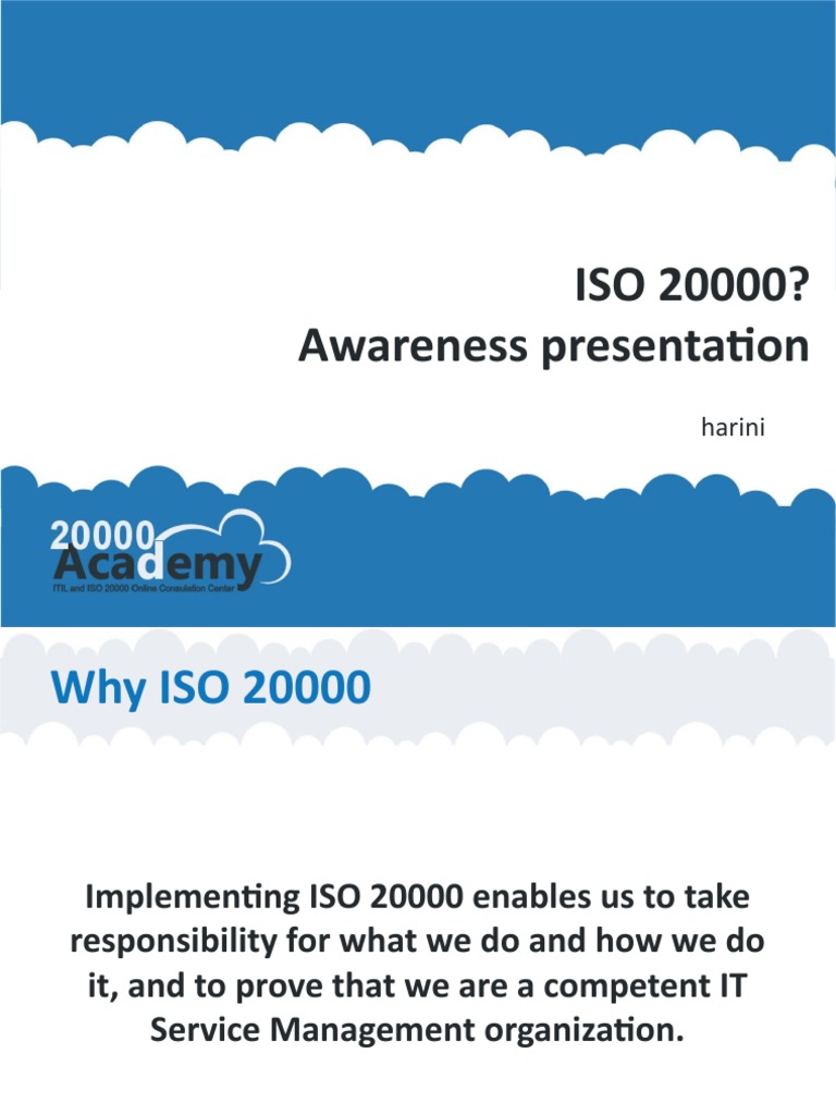 ISO 20000 Awareness | PDF | It Service Management | International ...