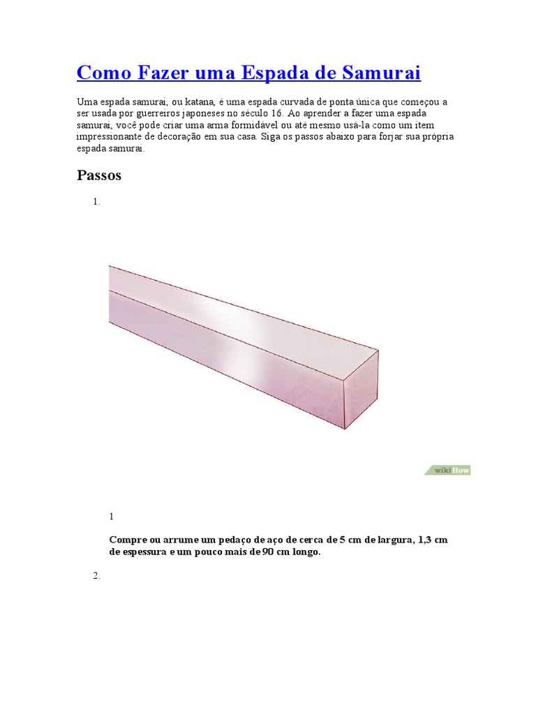 Como Forjar uma Espada Samurai: Um Guia Passo-a-Passo | PDF | Espada ...