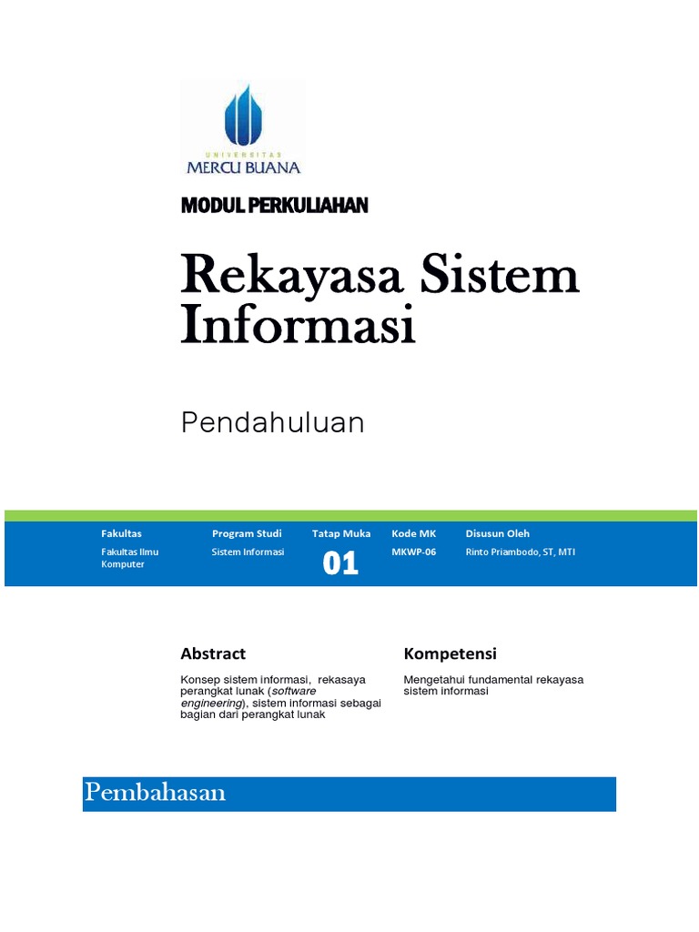 Modul Rekayasa Sistem Informasi | PDF