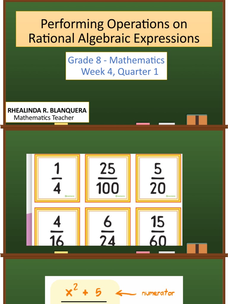 Performing Operations On Rational Algebraic Expressions: Grade 8 ...
