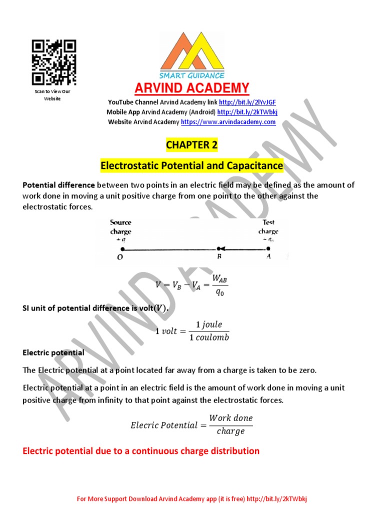 Chap 02 Electrostatic Potential and Capacitance (N - Zq1s1mnj4uuonc5nevby | PDF | Capacitor ...