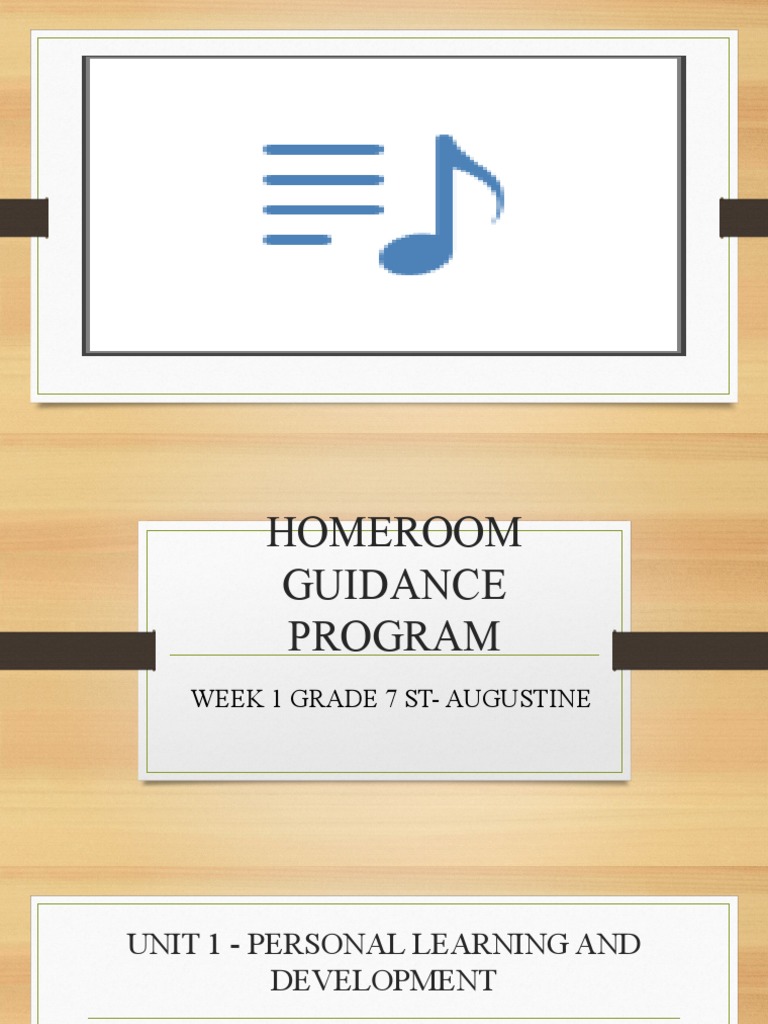 Homeroom Guidance Program Module 1 Week 1 | PDF | Goal | Visual Perception