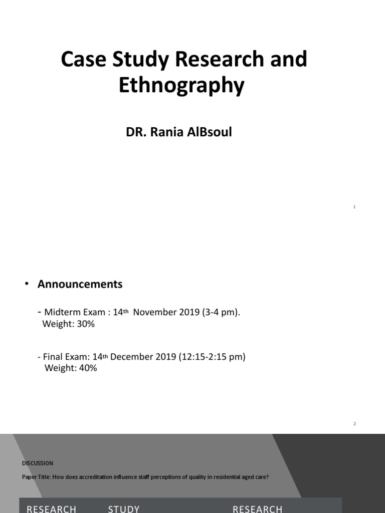 Case Study & Ethnography Guide | PDF | Ethnography | Case Study