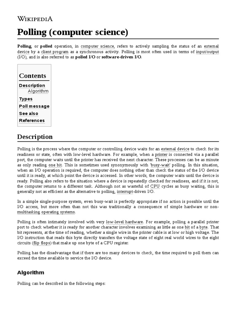 Polling (Computer Science) | PDF | Computing | Computer Engineering