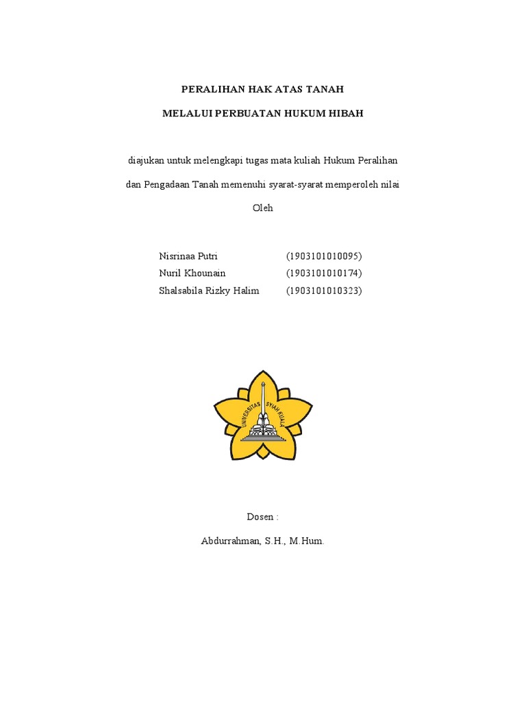 HPPT (D) - Peralihan Hak Atas Tanah Melalui Perbuatan Hukum Hibah | PDF | Hukum