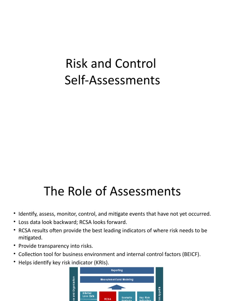 Ch-07 Risk and Control Self Assessment | PDF | Risk | Operational Risk