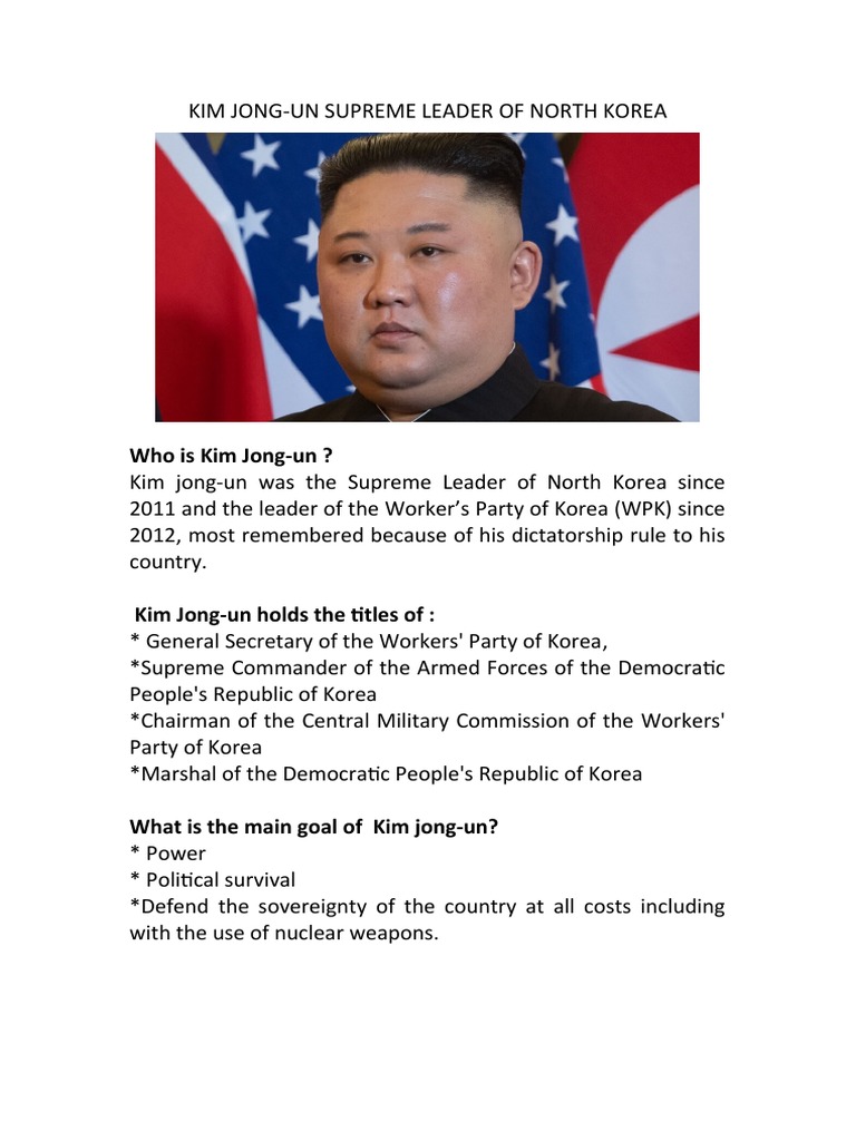 Who Is Kim Jong-Un ? | PDF | Kim Jong Un | World Politics