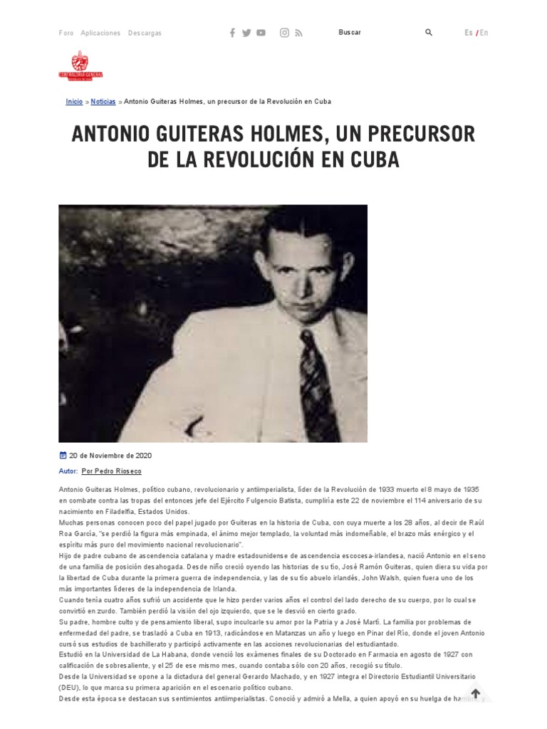Antonio Guiteras Holmes, Un Precursor de La Revolución en Cuba ...