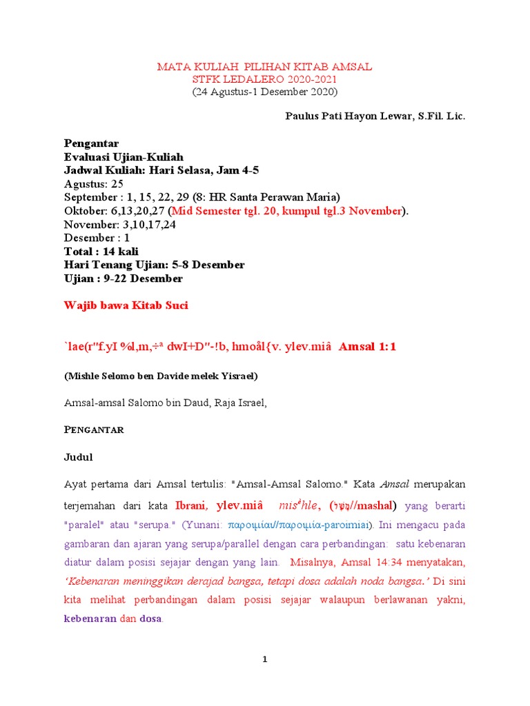 Pengantar Amsal | PDF | Agama & Spiritualitas