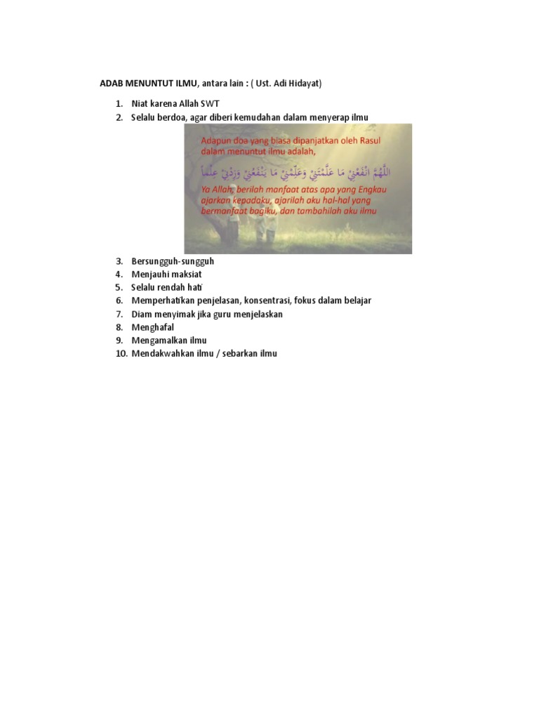 Adab Menuntut Ilmu | PDF