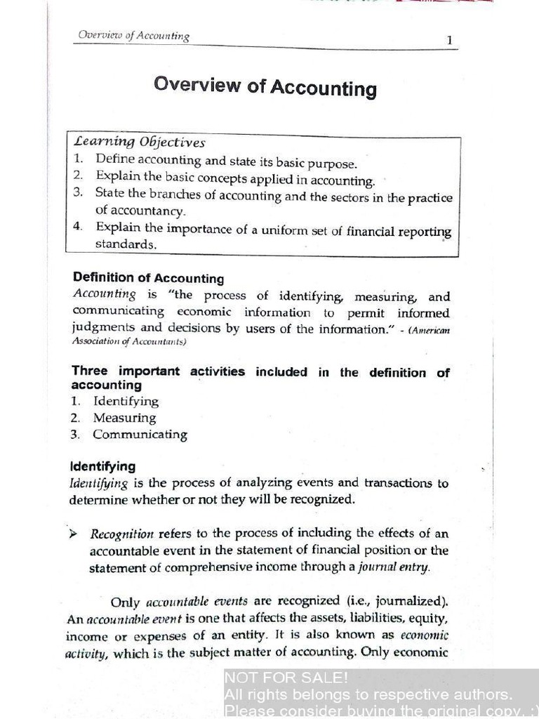 Chapter 1 Overview of Accounting Done | PDF