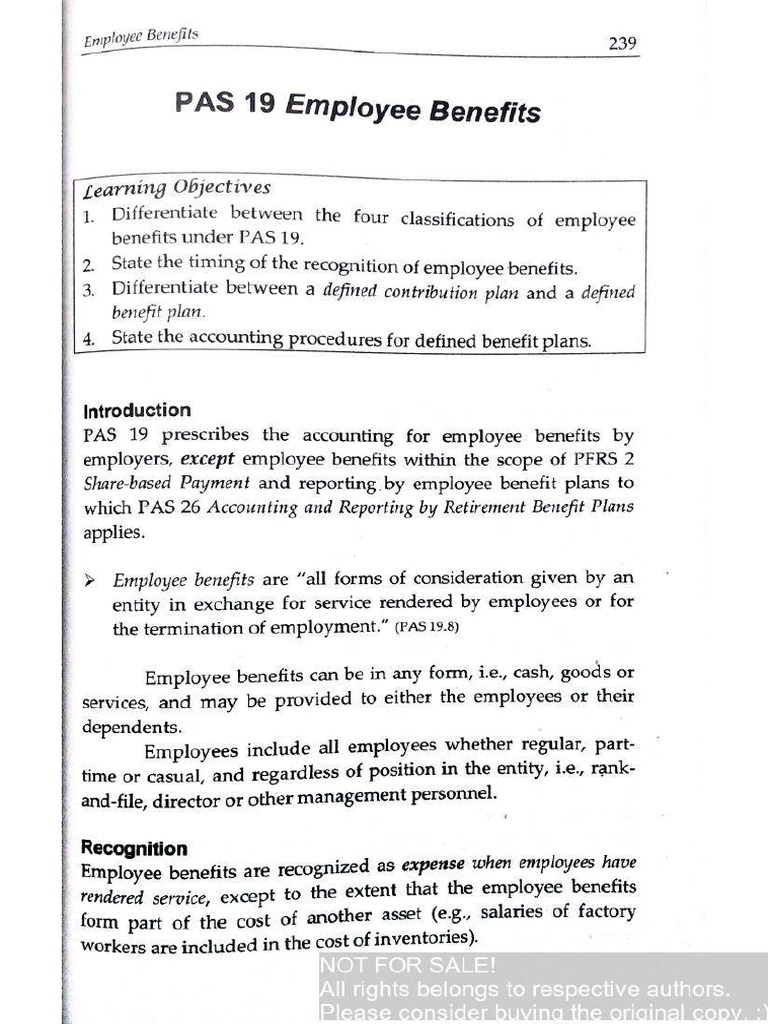 PAS 19 Employee Benefits | PDF