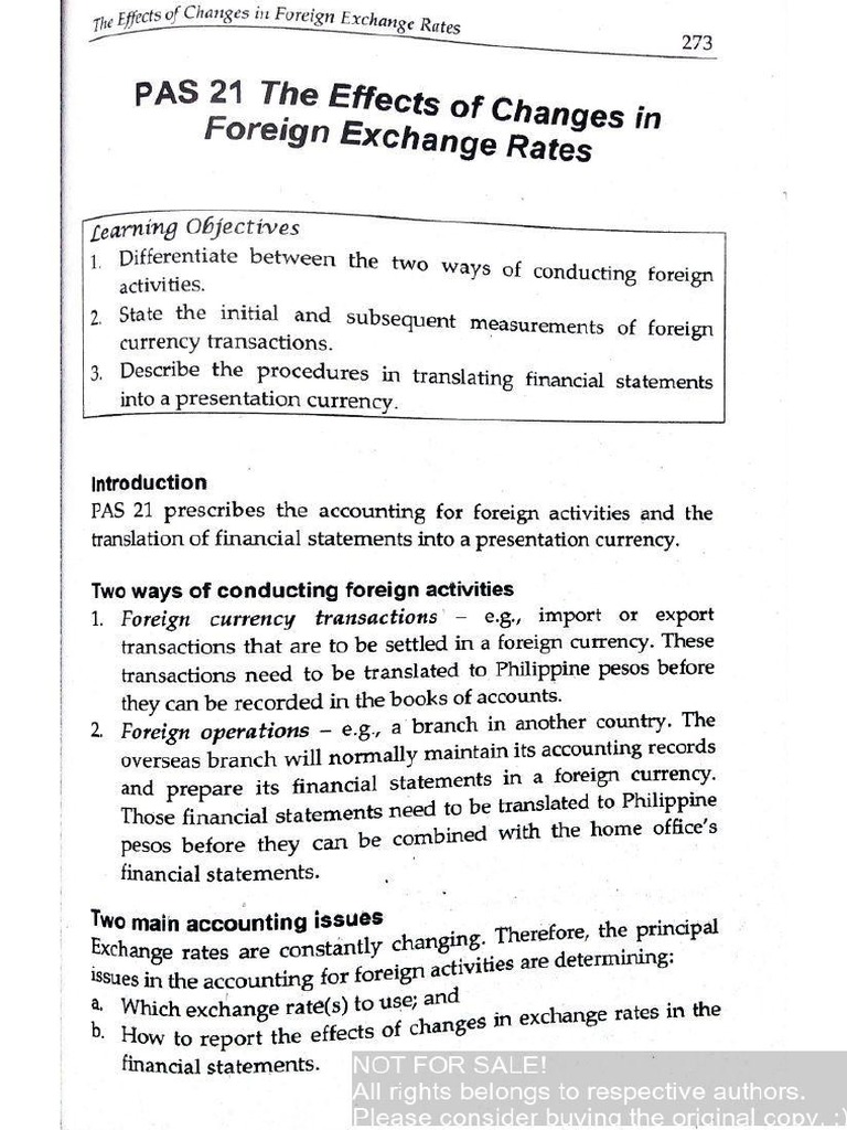 PAS 21 Effects of Foreign Exchange Rates | PDF