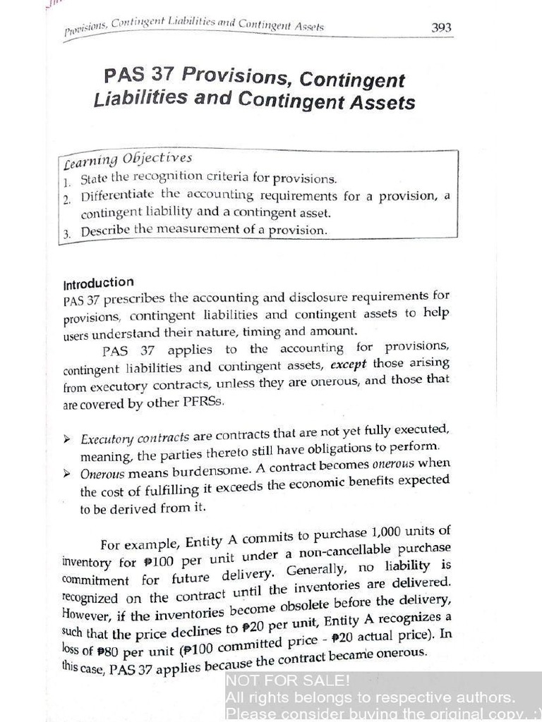 PAS 37 Provisions Contingent Liabilities and Assets | PDF