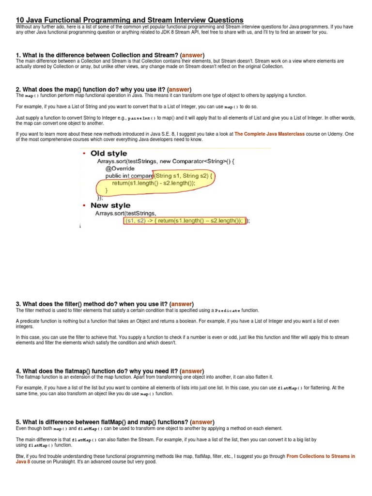 Interview Questions Pdf Anonymous Function Parameter Computer Programming