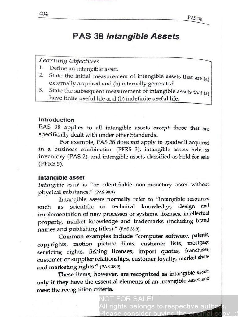 PAS 38 Intangible Assets | PDF