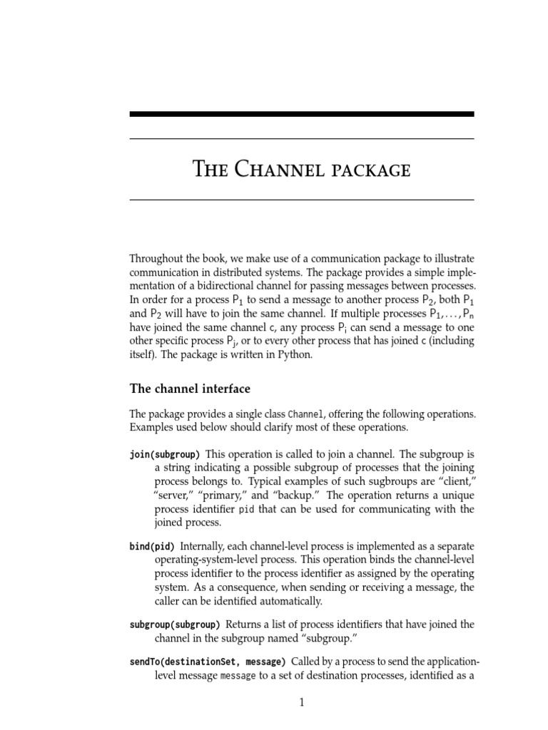 The Channel Package | PDF | Client–Server Model | Server (Computing)