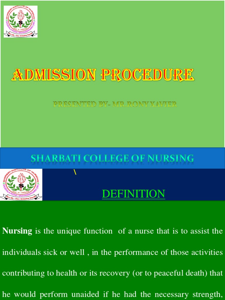 Nursing Admission Procedure Pdf Patient Hospital