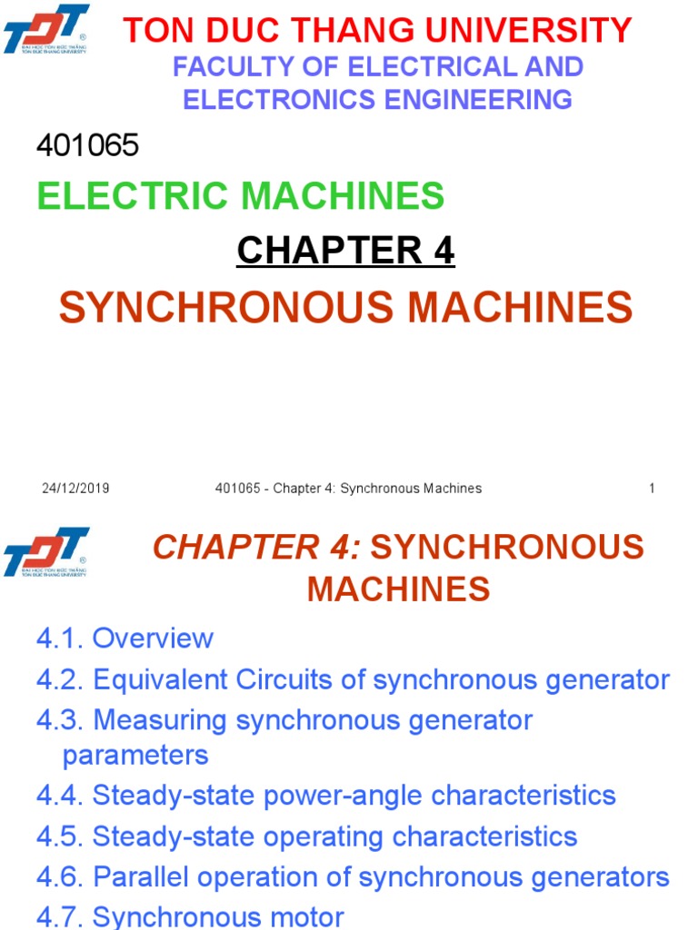 Chapter 4 Synchonous Machines | PDF | Electric Motor | Electric Generator