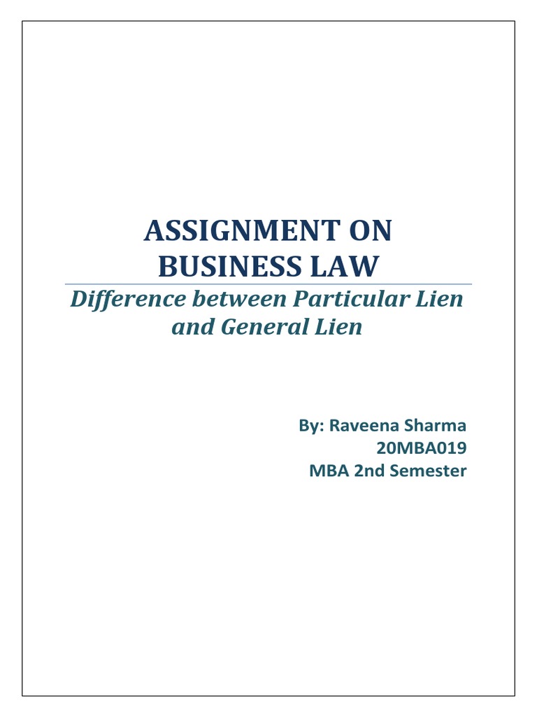 Understanding the Key Differences Between Particular Lien and General ...