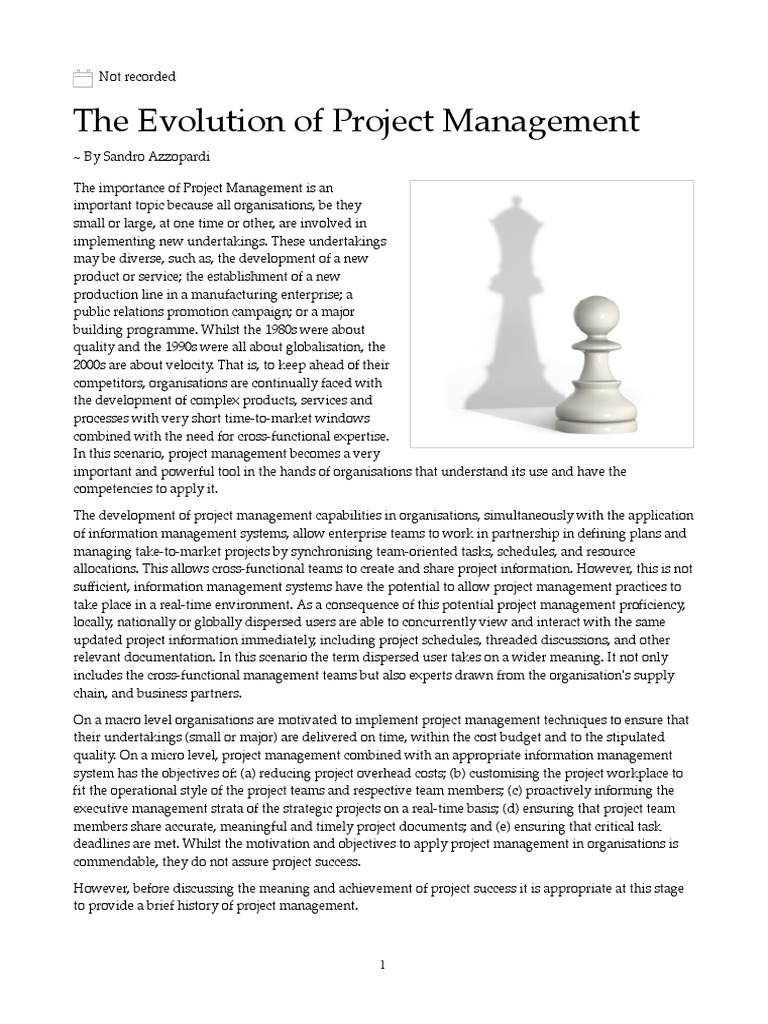 The Evolution of Project Management | PDF | Project Management | Computing