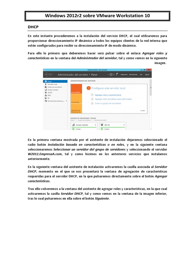 Instalacion y Configuracion DHCP | PDF | Dirección IP | Ventana (informática)