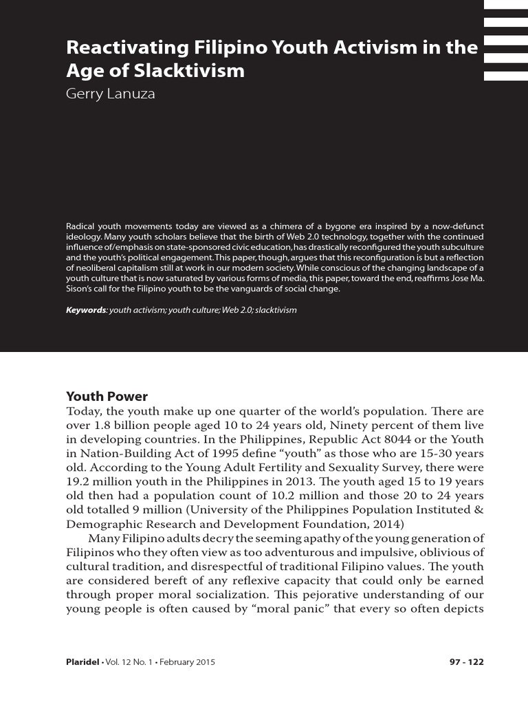 (Gerry Lanuza) Reactivating Filipino Youth Activism in The Age of ...