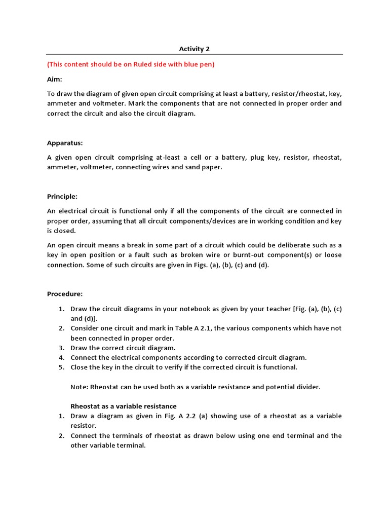 CBSE CLASS XII Physics Activity 2 | PDF | Electrical Network | Series And Parallel Circuits