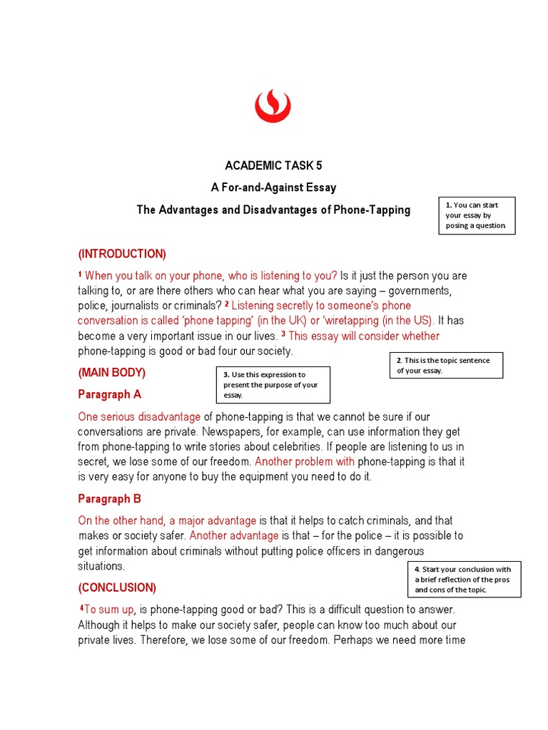 Task Sample TA1 | PDF | Telephone Tapping | Essays