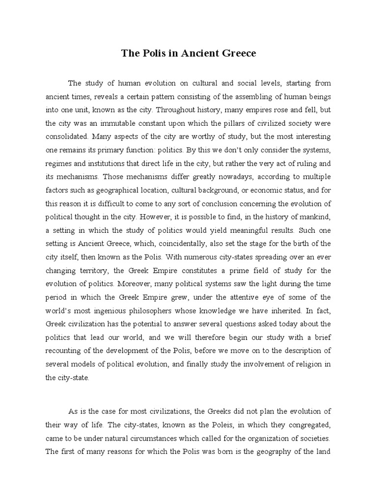 The Polis in Ancient Greece | PDF | Ancient Greece | Tyrant