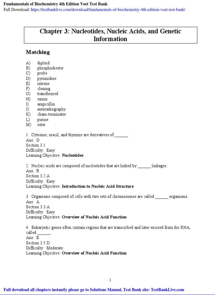 Nucleotides, Nucleic Acids, and Genetic Information | PDF | Nucleotides ...