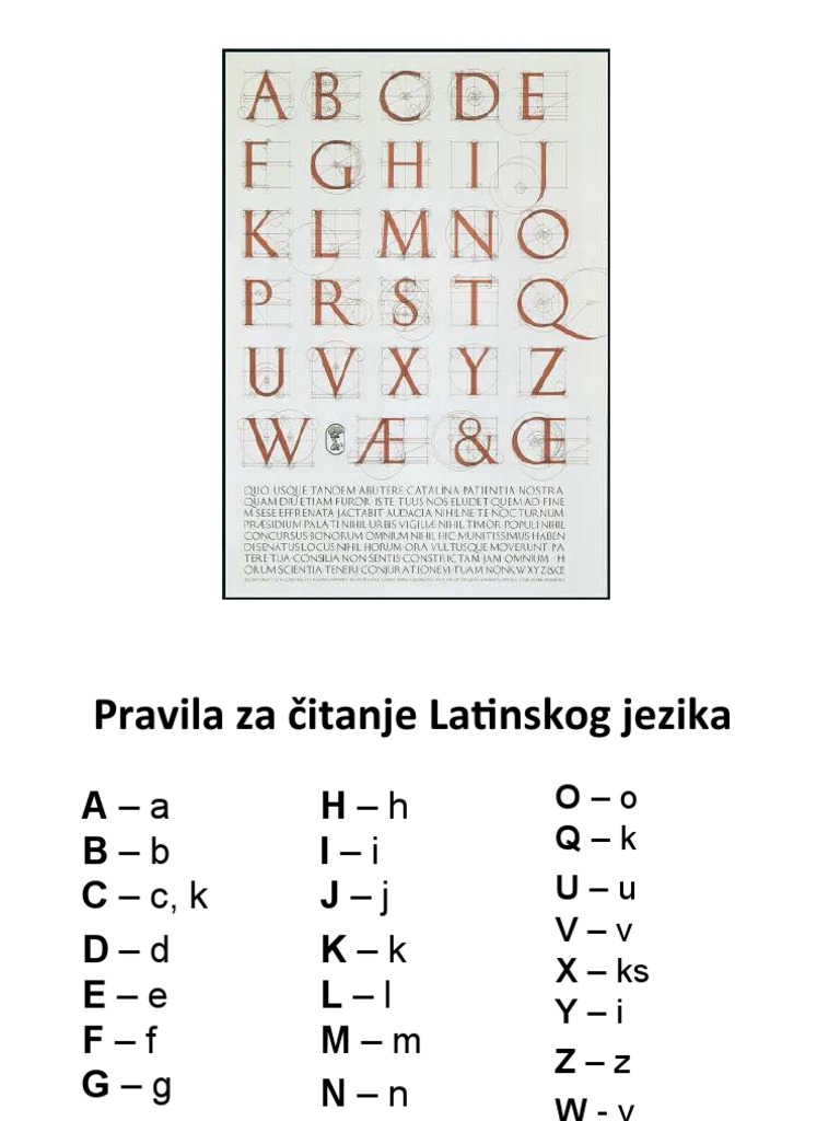 Pravila Za Čitanje Latinskog Jezika | PDF