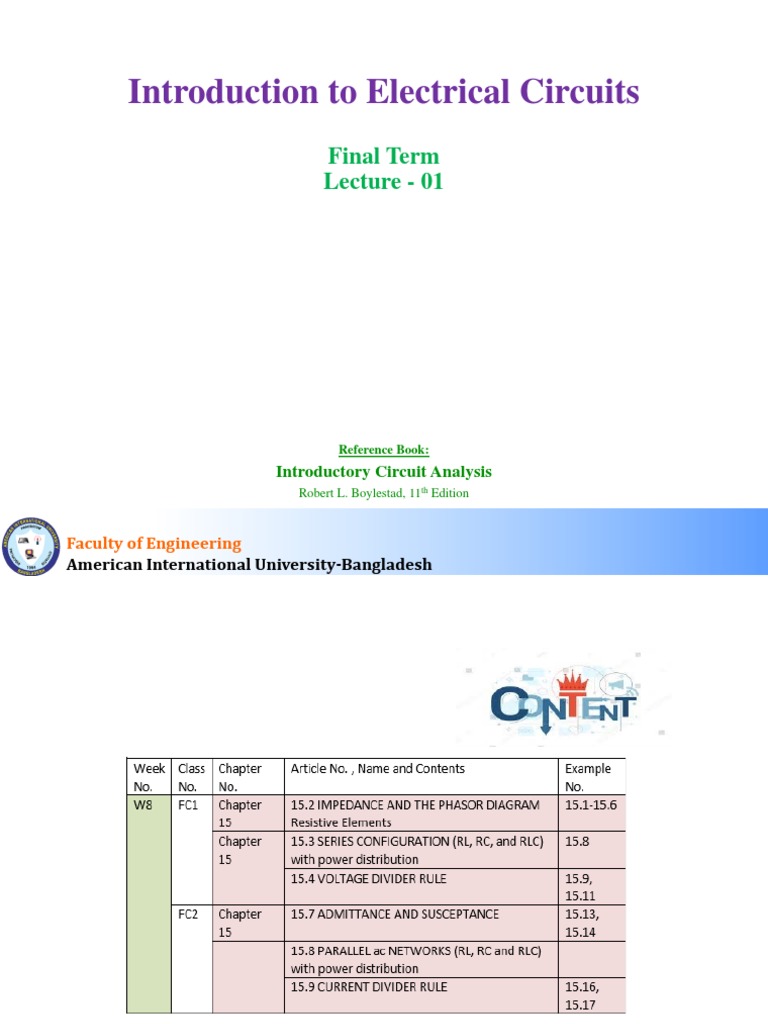 IEC - Final Lecture-1 | PDF | Ac Power | Electrical Impedance