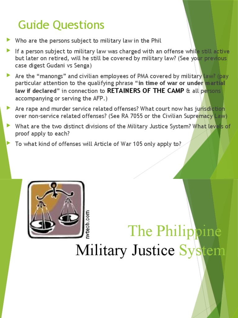 Military Justice System For Law and Disc 6 | PDF | Military Justice ...