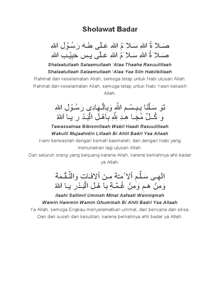 Sholawat Badar | PDF