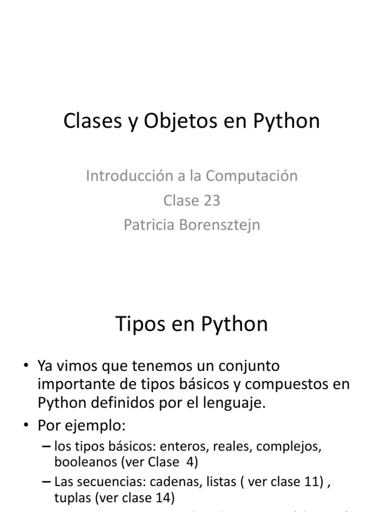 Clases y Objetos en Python | PDF | Objeto (informática) | Lenguaje de programación
