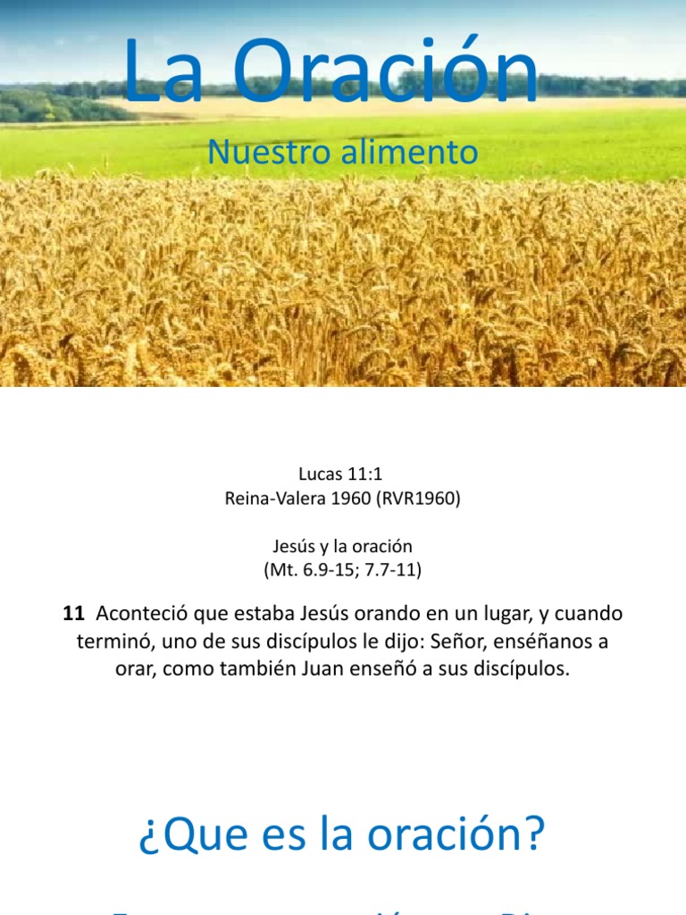 La Oracion 1 - Alimento | PDF | Oración | Jesús