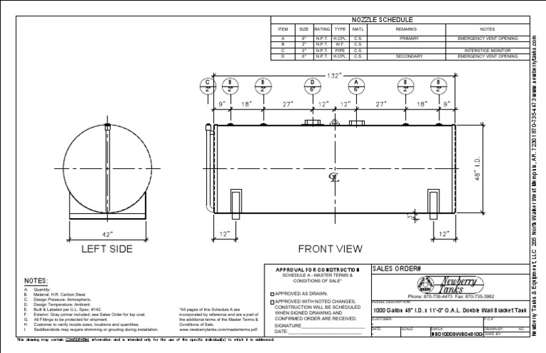 Front View Left Side: Nozzle Schedule | PDF | Mechanical Engineering