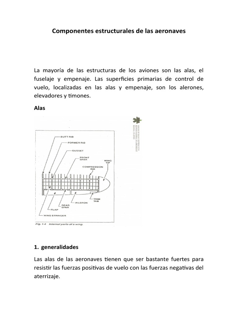 Estructura y partes del ala de avión | PDF | Avión | Ala