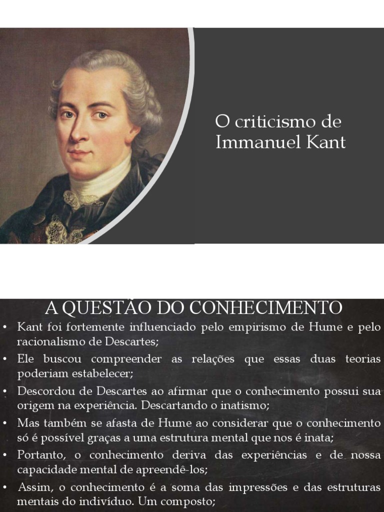 Criticismo de Immanuel Kant 630290 | PDF | Immanuel Kant | Conhecimento