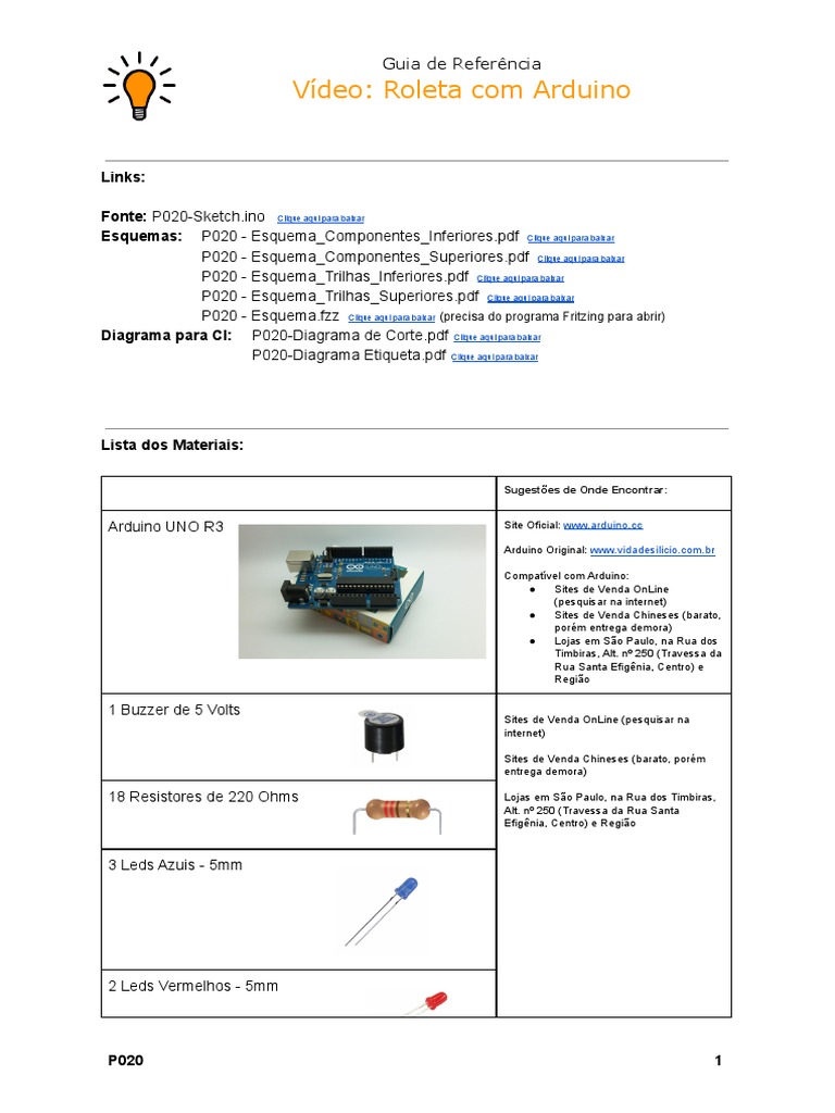 Roleta Com Arduino | PDF | Arduino | Bens manufaturados