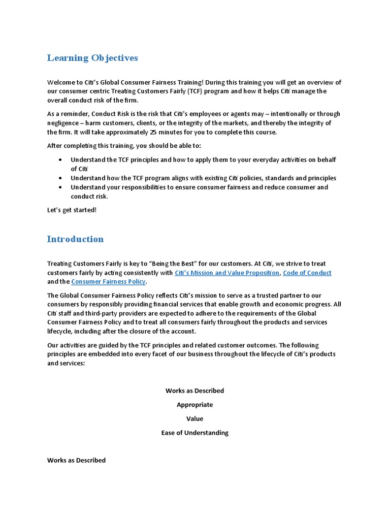 Treating Customers Fairly 2020 Accessible Version | PDF | Banks ...