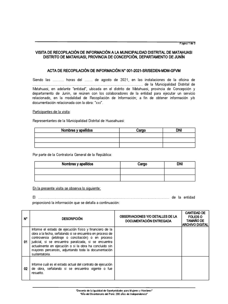 Modelo de Acta | PDF