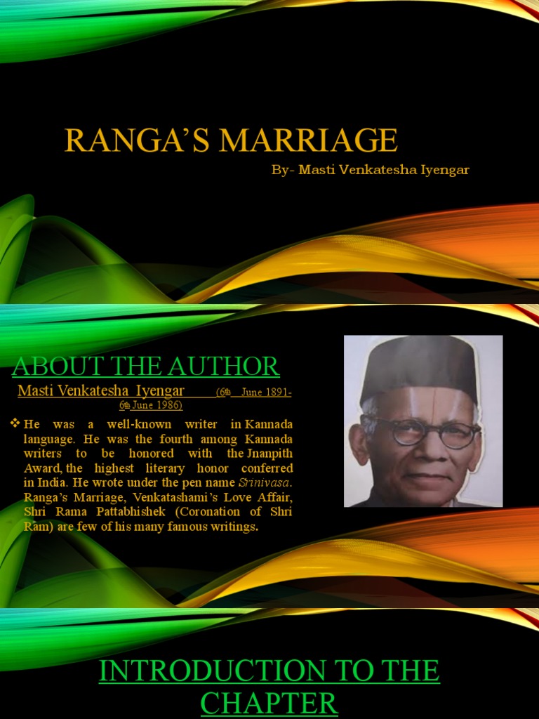 Ranga'S Marriage: By-Masti Venkatesha Iyengar | PDF | Religion ...