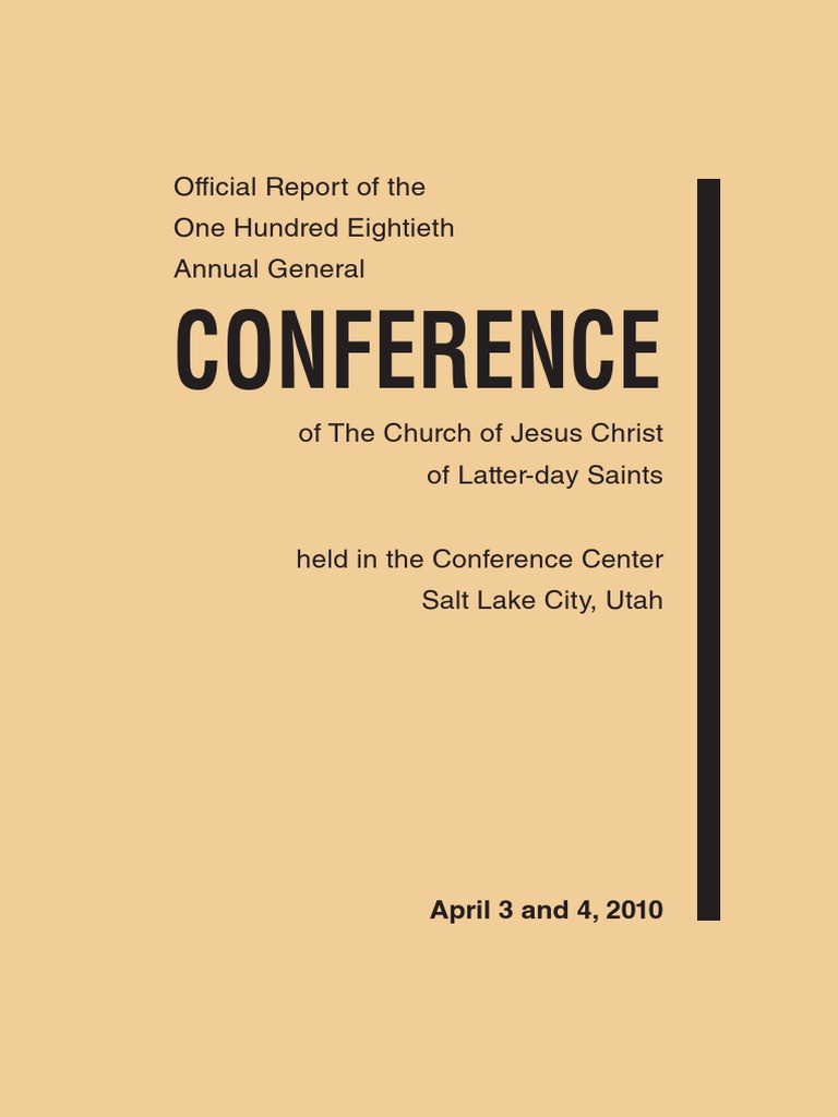 LDS Conference Report 2010 Annual | PDF | Christian Belief And Doctrine ...