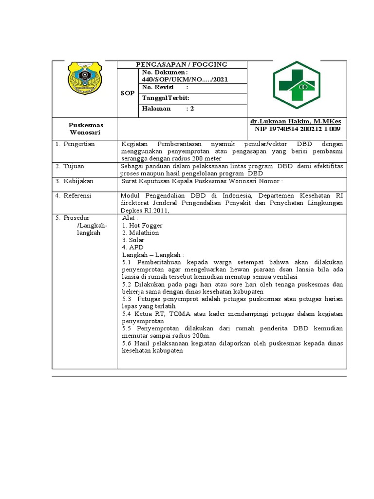SOP-Fogging Ok. | PDF