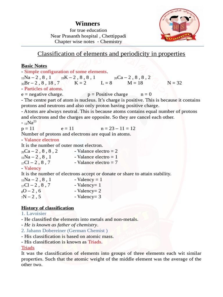 Classification of Atoms and Elements | PDF | Atoms | Chemistry