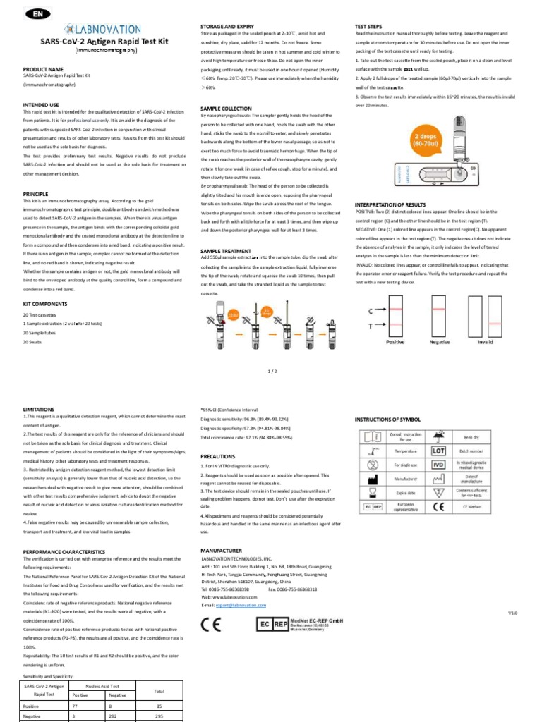 IFU Labnovation Ag Rapid Test - English | PDF | Medical Diagnosis ...
