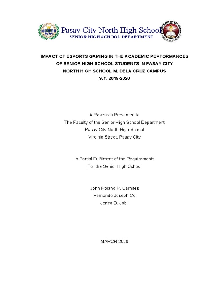 The Impact of Esports Gaming on the Academic Performance of Senior High ...