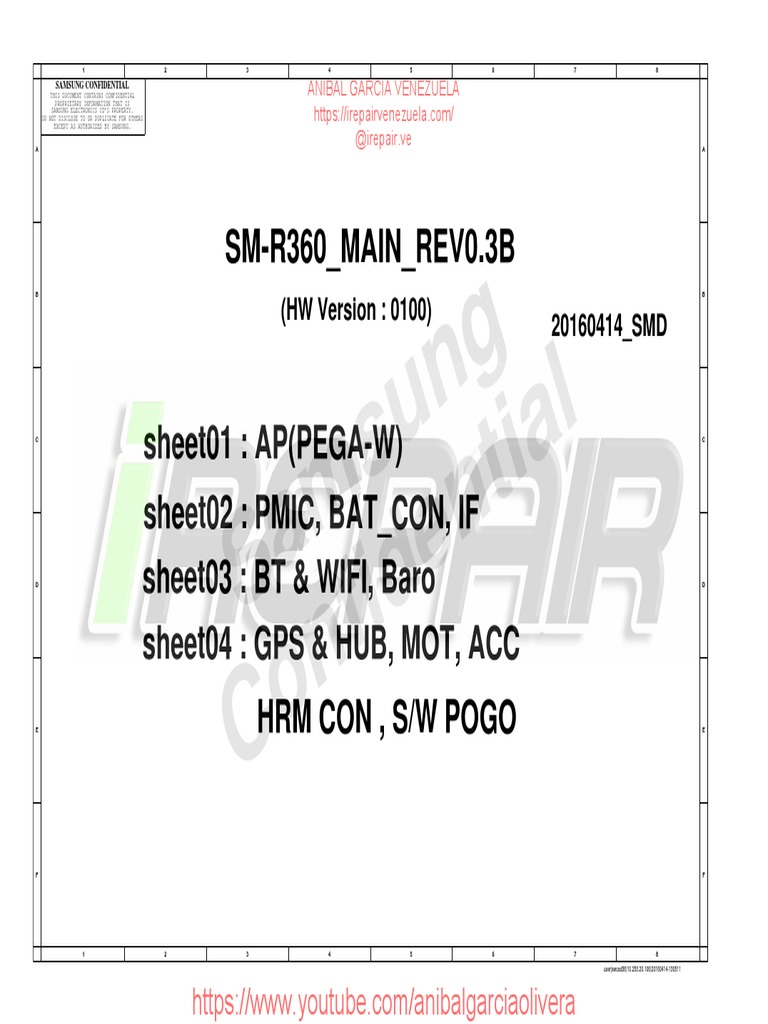 SM-R360 Esquematico Completo Anibal Garcia Irepair | PDF